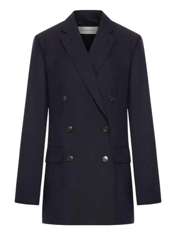 Dries Van Noten Double Breasted Jacket - Navy