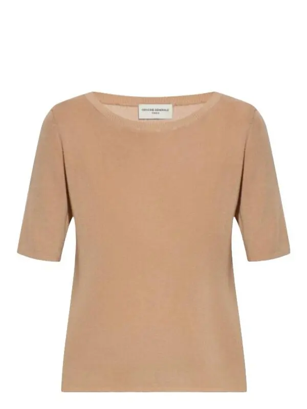 Officine Générale Ribbed Short-sleeve T-shirt - Nude