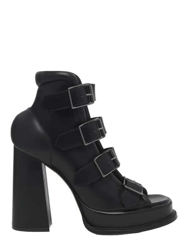 Alexander McQueen Caged Buckle Strap Sandals - Black