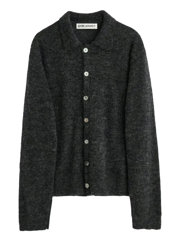 Our Legacy Buttoned Polo Cardigan - Charcoal-grey
