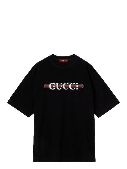 Gucci Logo Printed Jersey T-shirt - Black