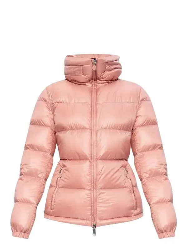Moncler Douro Zip-up Puffer Jacket With High Neck - Rose Pink