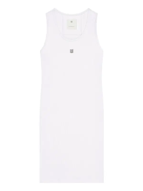 Givenchy 4g Plaque Ribbed Knit Tank Dress - White