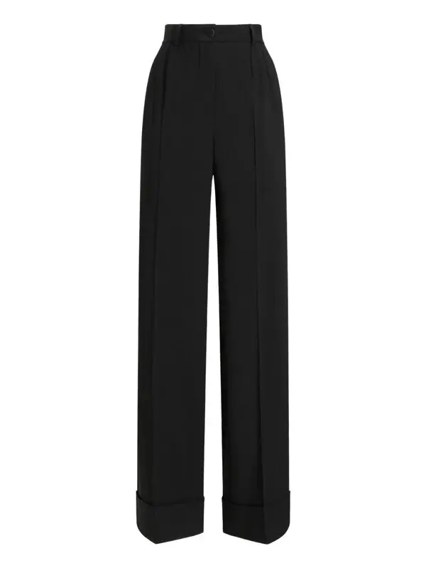 Dolce & Gabbana Bi-stretch Straight Leg Trousers - Black