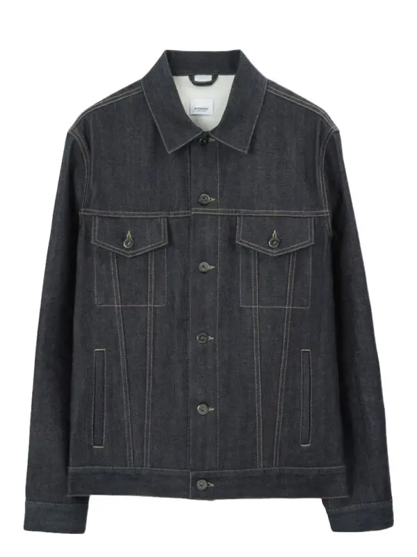 Burberry Logo Patch Denim Jacket - Black
