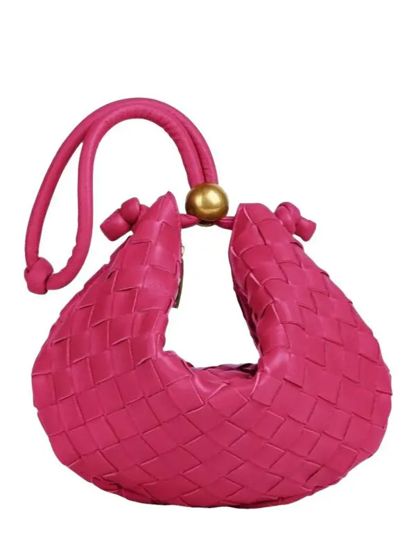 Bottega Veneta Woven Handbag With Gold Finish - Pink