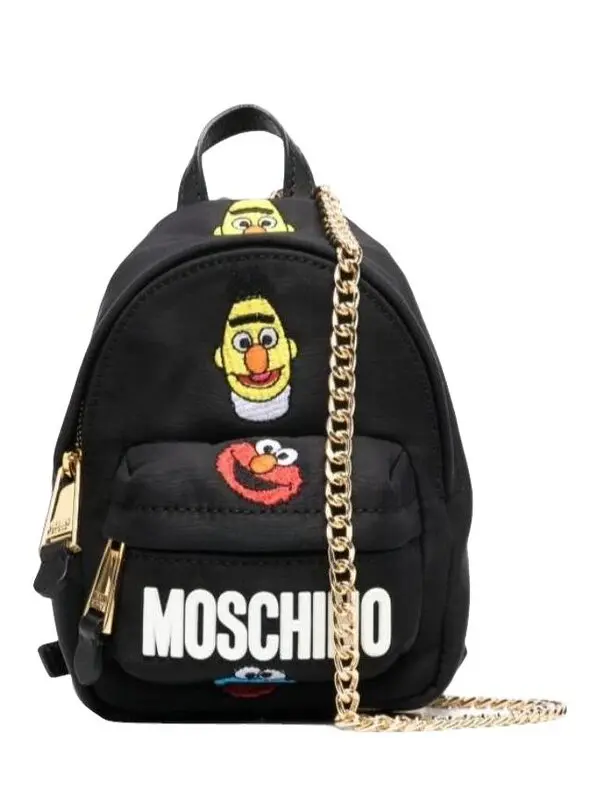 Moschino Patch Mini Backpack - Black