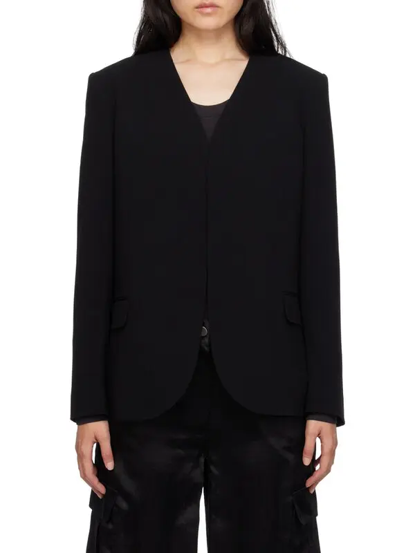 Theory Collarless Suit Jacket - Black