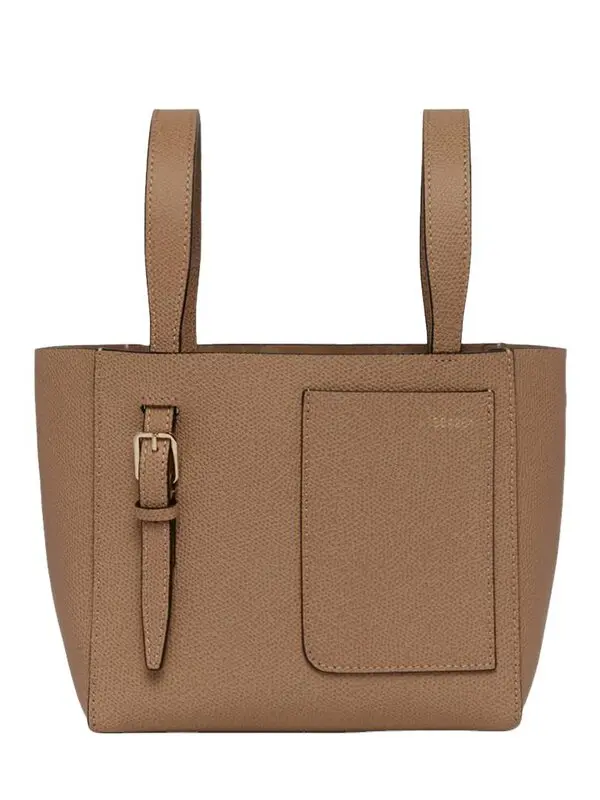 VALEXTRA Mini Soft Bucket Bag - Brown