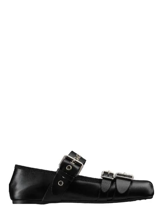Dior Christian Buckle Detailed Slip-on Flat - Black