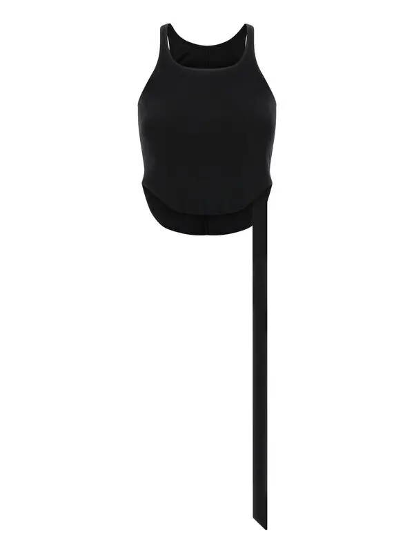 Rick Owens Sleeveless Tie-detail Crewneck Tank Top - Black