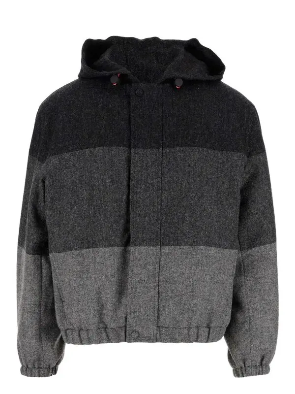 Thom Browne Padded Colour-block Panel Jacket - Charcoal Color