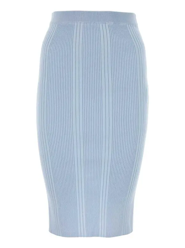 Bottega Veneta Back Slit Knitted Midi Skirt - Blue
