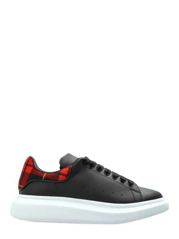 Alexander McQueen Oversized Lace-up Sneakers With Plaid Detail - Black