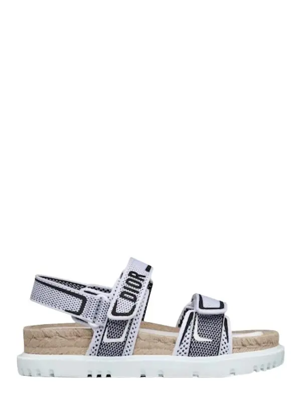 Dior Act Sandal In And Black Mesh Fabric - White