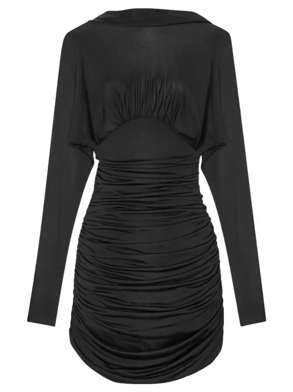 Saint Laurent Cowl Back Mini Dress - Black