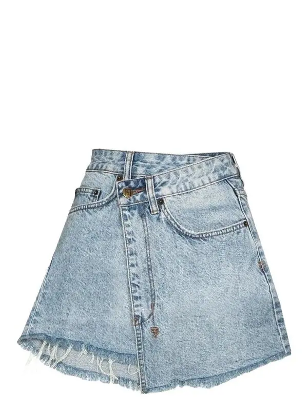Ksubi Asymmetrical Denim Mini Skirt - Blue