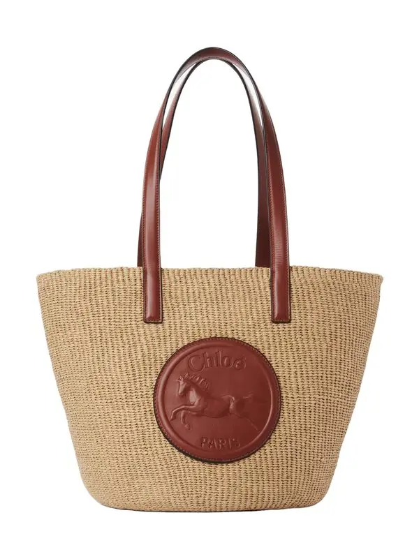 Chloé Large Woven Tote Bag - Tan