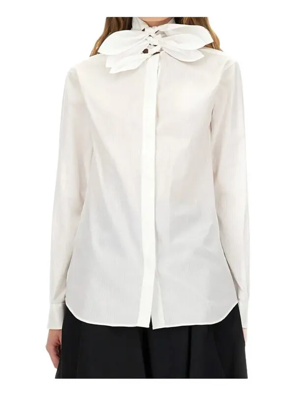Moschino Long Sleeve Shirt With Bow Detail - White