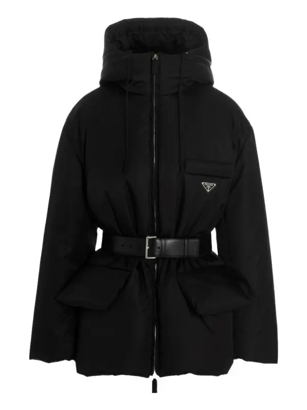 Prada Logo Down Jacket - Black