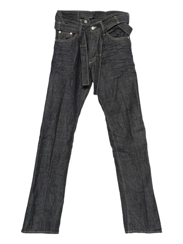 Dsquared2 X Magliano Logo Patch Belted Jeans - Blue