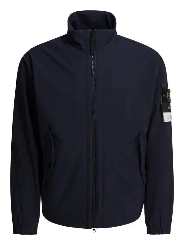 Stone Island High Neck Zip-up Jacket - Blue