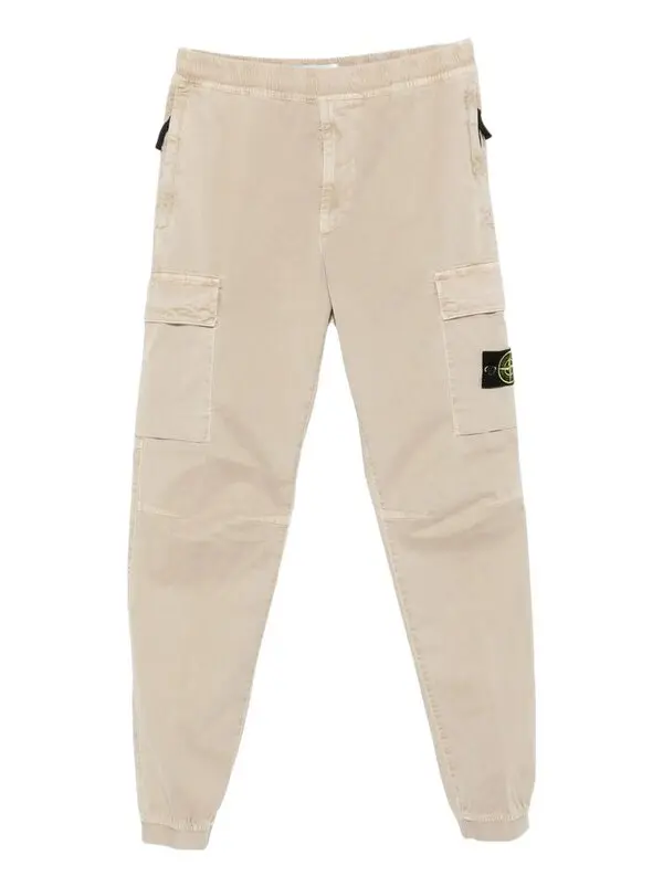 Stone Island Logo Patch Cargo Trousers - Nude