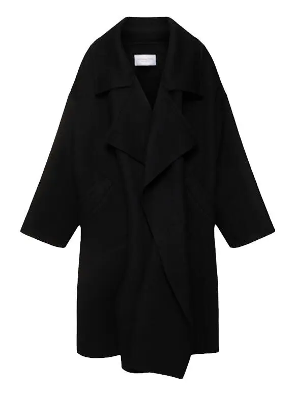 Michael Kors Long Sleeve Wrap Coat - Black