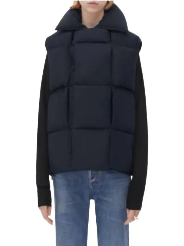 Bottega Veneta Padded Vest With Braided Detail - Blue