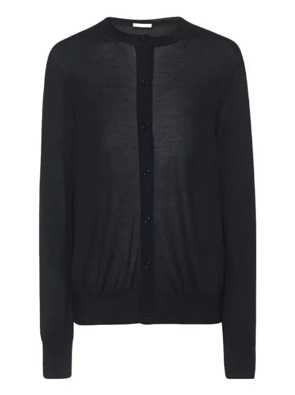 THE ROW Round Neck Cardigan - Black