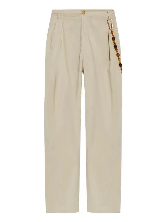 DARKPARK Beaded Wide-leg Trousers - Nude