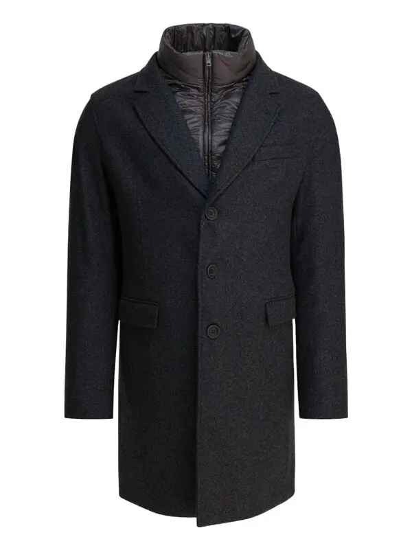 Herno Single-breasted High-neck Coat - Black
