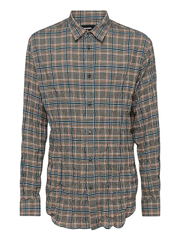 Dsquared2 Checked Buttoned Shirt - Gray