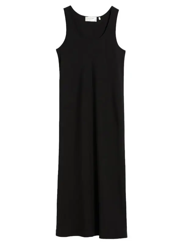 Sportmax Sleeveless Maxi Dress In Double-sided Georgette - Black