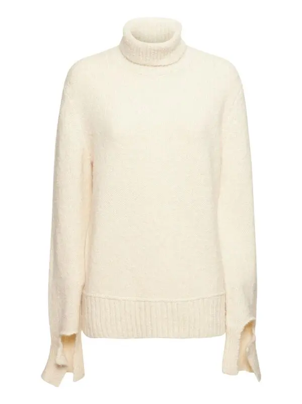 Michael Kors High Neck Long Sleeve Sweater - White