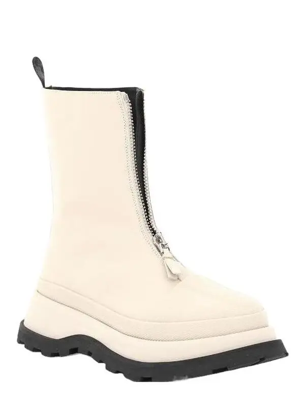 JIL SANDER Ankle Boots With Zippered Front - Nude