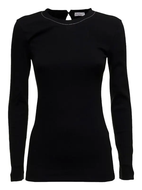 Brunello Cucinelli Embellished Knit Jumper - Black