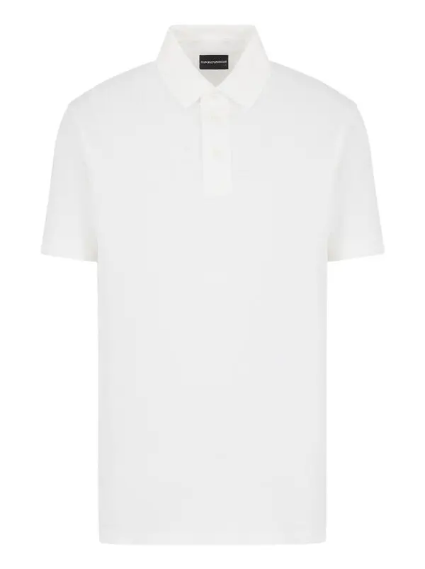 Emporio Armani Logo Embroidered Polo Shirt - White