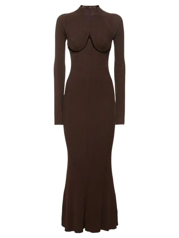 DION LEE Long-sleeved Maxi Dress - Black