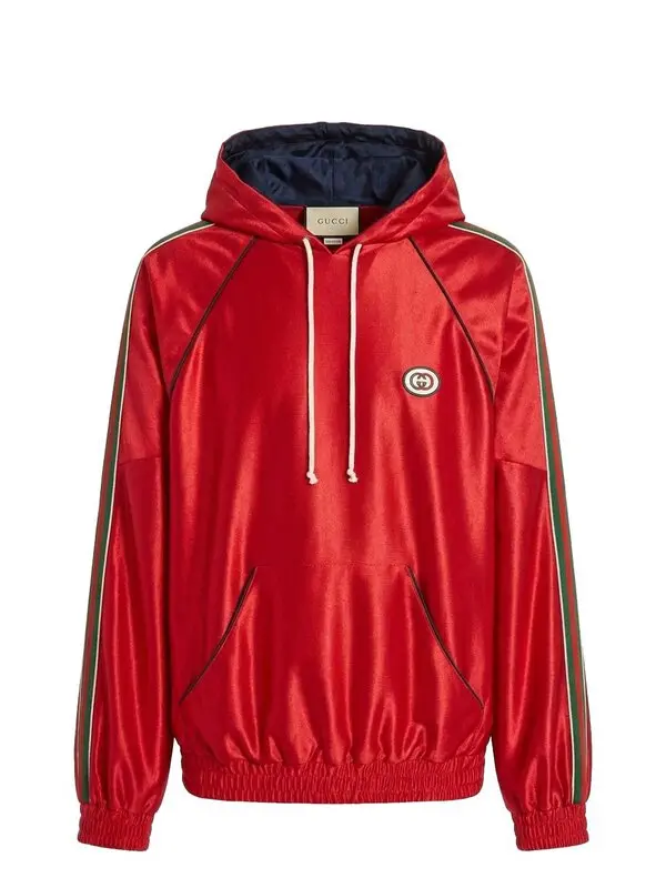 Gucci Web G Patch Hoodie - Red