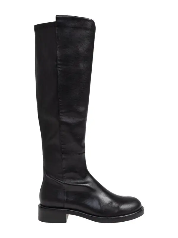 STUART WEITZMAN Round Toe Low Heel Pull-on Boots - Black