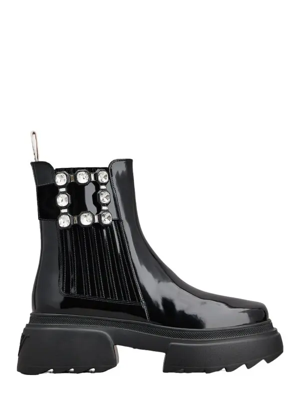 ROGER VIVIER Embellished Ankle Boots - Black