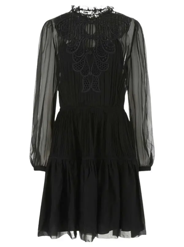 Alberta Ferretti Lace Dress - Black