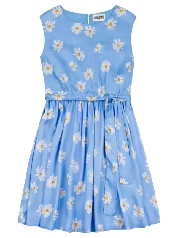 Moschino Sleeveless Daisy Print Dress - Blue