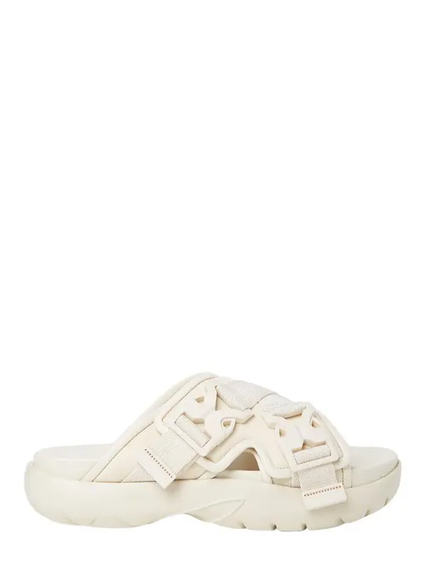 Bottega Veneta Logo Buckle Slides - Sea Salt