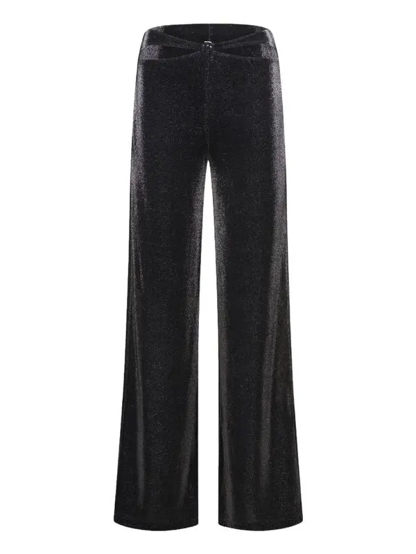 ROTATE BY BIRGER CHRISTENSEN Cut-out Wide-leg Pants - Black