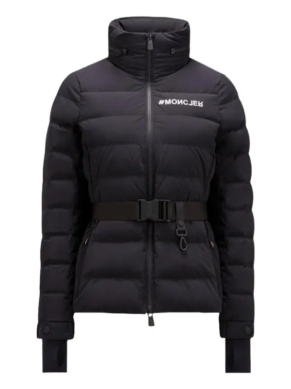 Moncler Bettex Short Down Jacket With Hood And Belt - Black