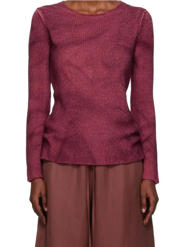 Gabriela Hearst Crew Neck Long Sleeve Sweater - Red