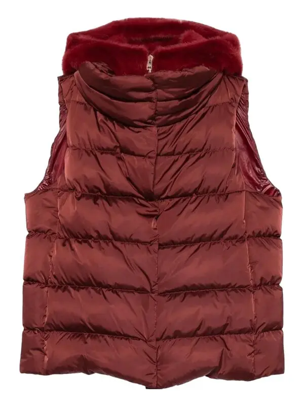 Herno Quilted Fur-trim Gilet - Red