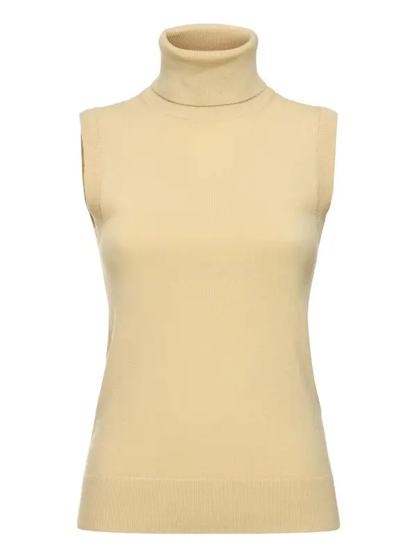 Michael Kors Sleeveless Turtleneck Vest - Nude